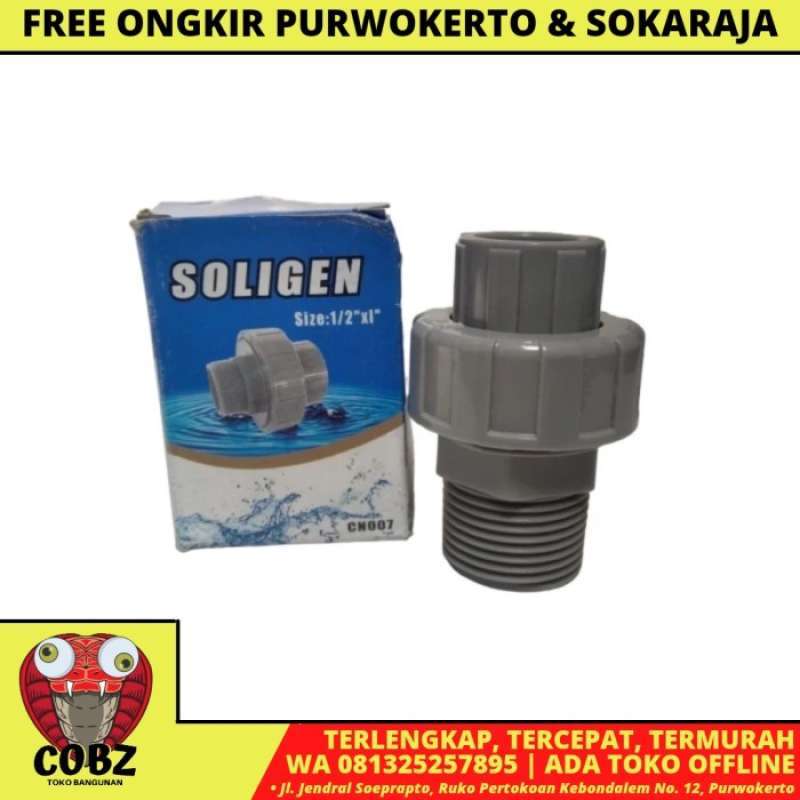 Jual 1 IN X 1/2 IN /SOLIGEN Water Mur Union Socket Polos Dan Drat Luar ...