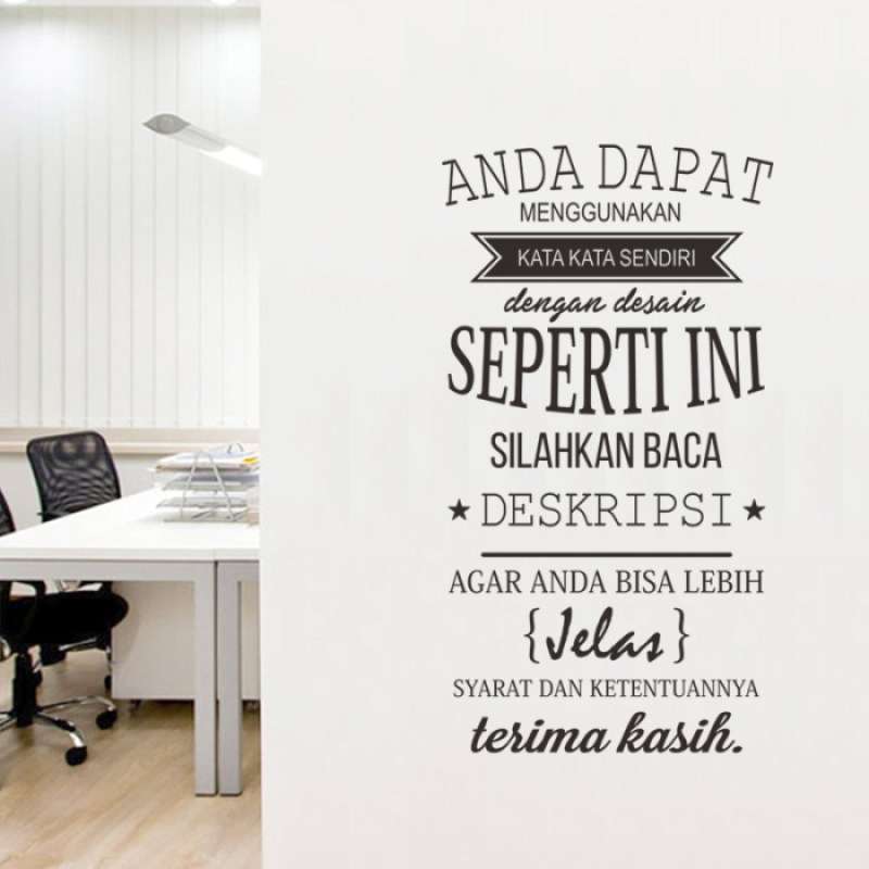 Promo Cutting Stiker Kaca Dinding Custom Kata Motivasi Sticker Kantor ...