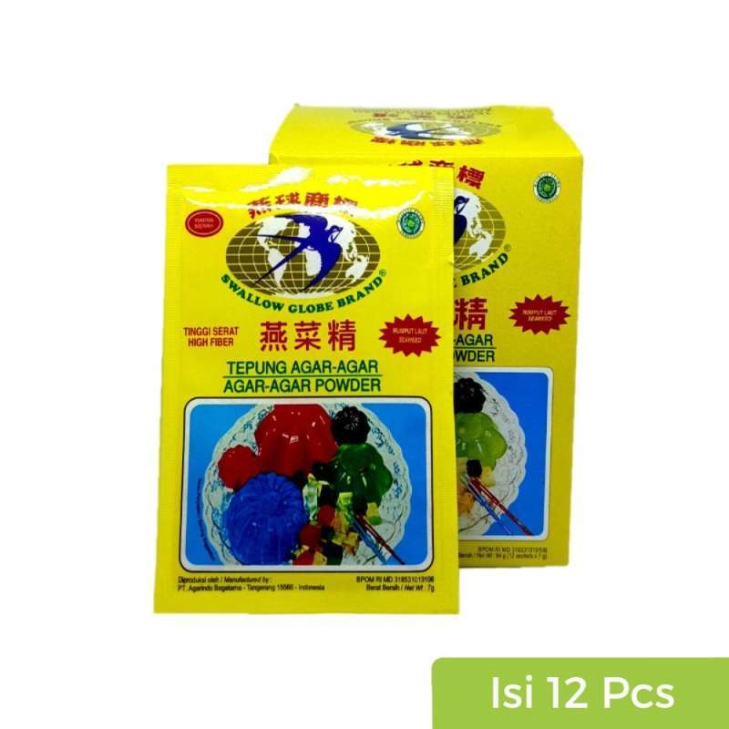 Jual Tepung Agar Agar Swallow Globe Brand Box Isi 12 Sachet X 7g Di ...
