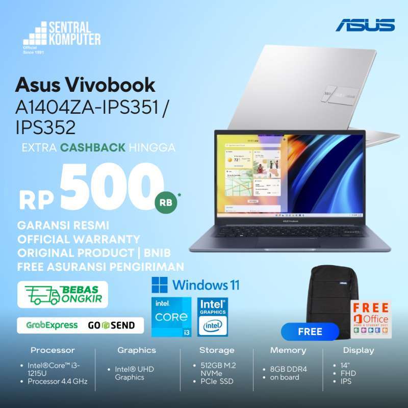 Jual Asus Vivobook 14 A1404za - I3-1215u 8gb 512gb Ssd Win 11 & Ohs ...