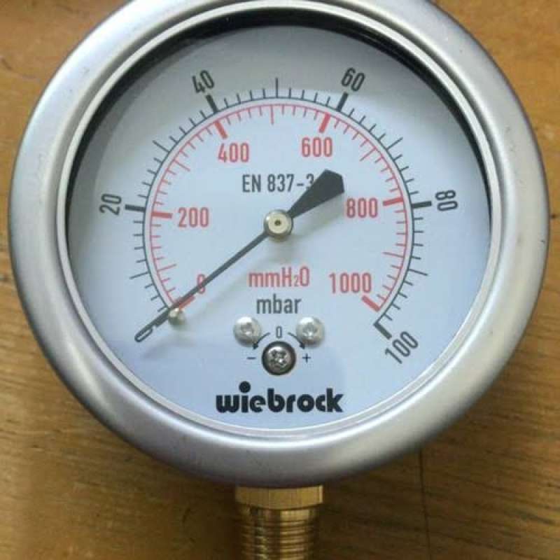 Promo Pressure Gauge Manometer Stainless 2 1/2 inchi 100 Mbar Diskon 23 ...