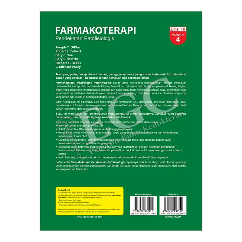 Jual Egc Farmakoterapi Dipiro E/10 Vol. 4 Di Seller Egc Penerbit Buku ...