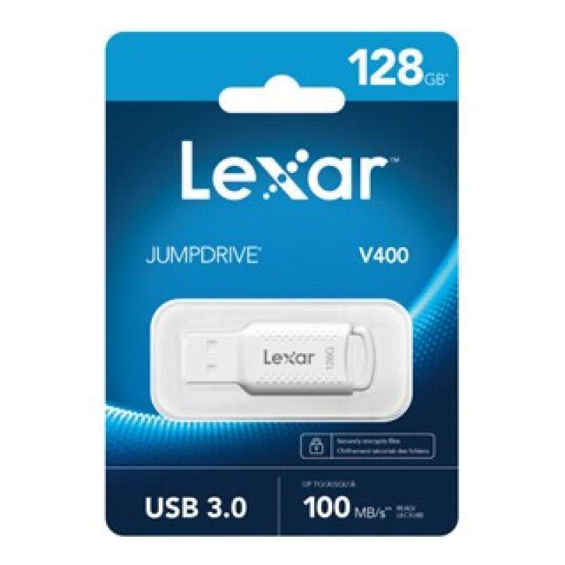 Promo Lexar Flashdisk Jumpdrive V400 Usb 3.0 Flash Drive - 128gb White ...