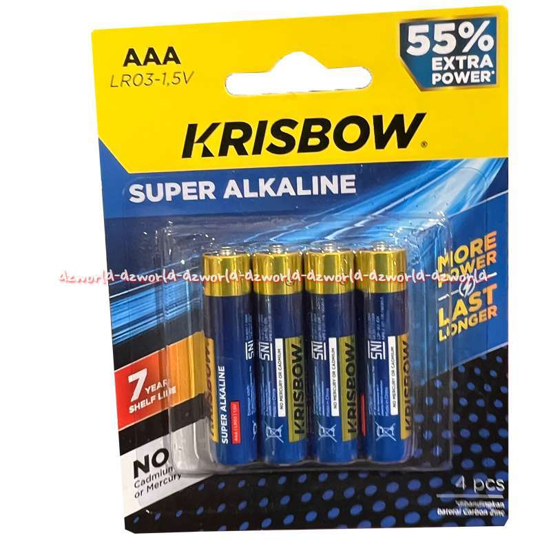 Jual Krisbow Aaa 4pcs Super Alkaline A A A Batrai Baterai Ukuran A3 ...