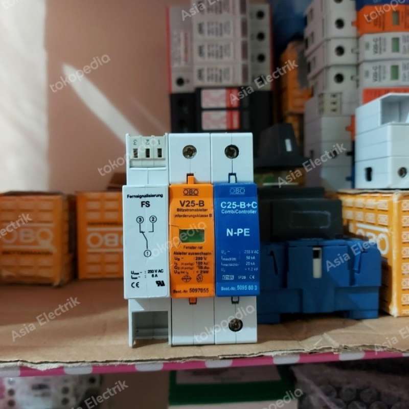Promo SURGE ARRESTER OBO V25-B 2P 1P+NPE FS 100kA 280V Diskon 23% di Seller Lixia Store ...