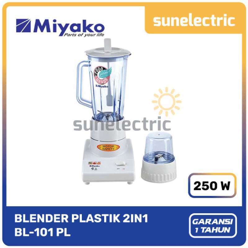 Promo New Miyako Bl-101 Pl Blender Plastik 1 Liter 2In1 - Putih Diskon ...