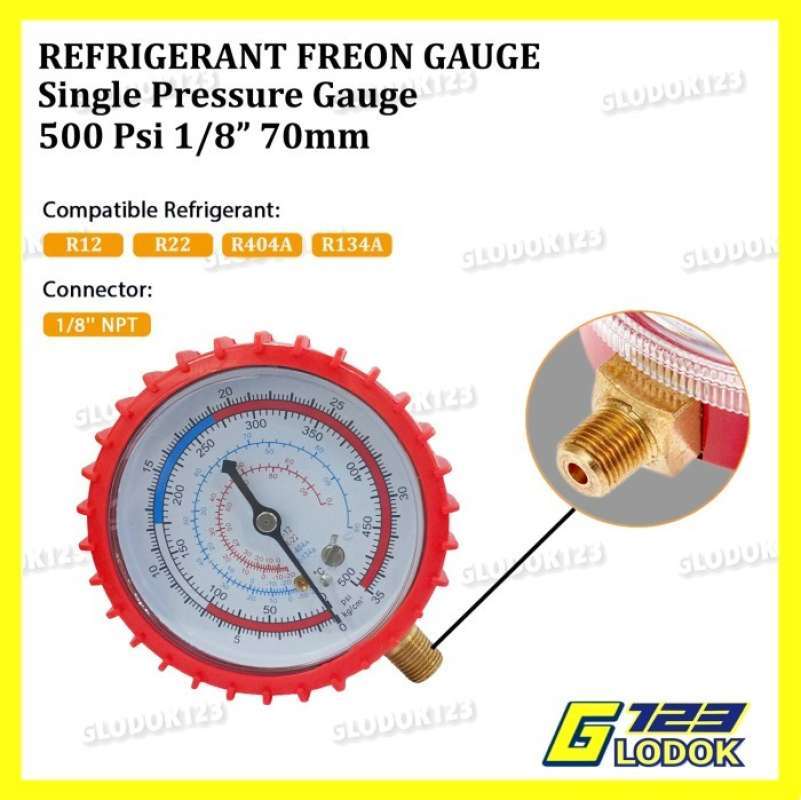 Promo Meteran Manifold Manometer Freon R22 R32 R134A R410A Pressure Gauge - Tanpa Bubble, Merah ...