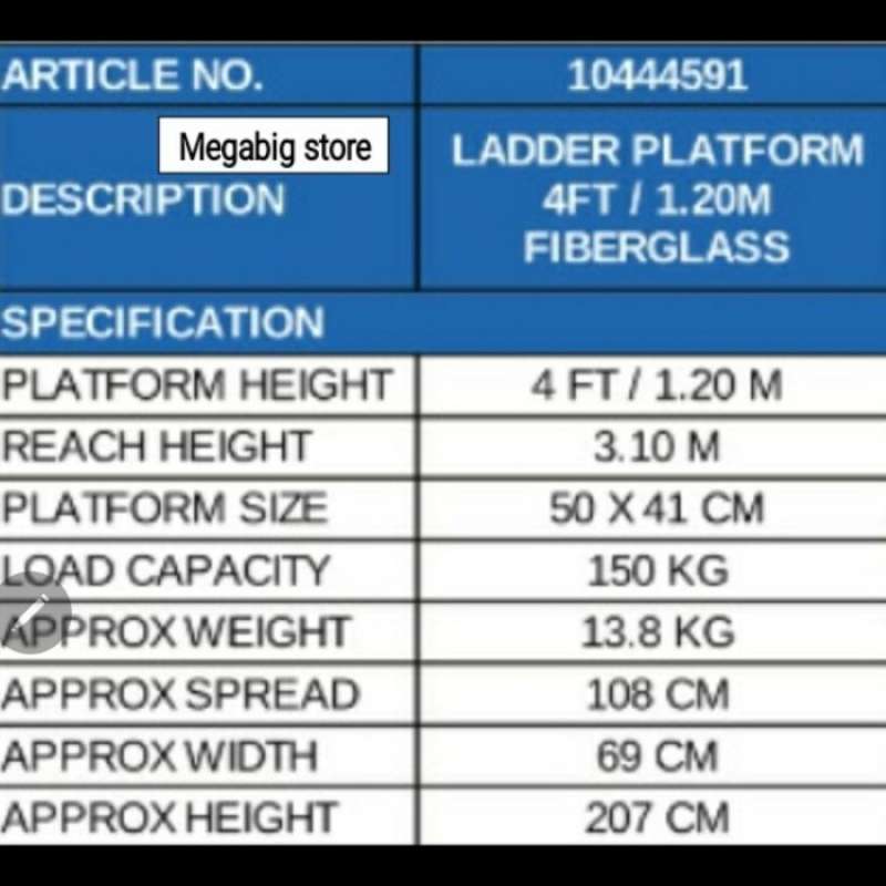 Promo Ladder Platform FIBERGLASS Krisbow 1.2 Meter 4FT Tangga 1.2M ...