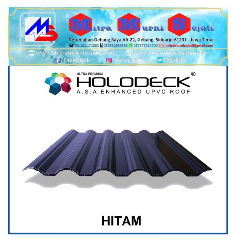 Jual Atap UPVC Gelombang Holodeck Hitam 4 meter di Seller Mitra Murni ...
