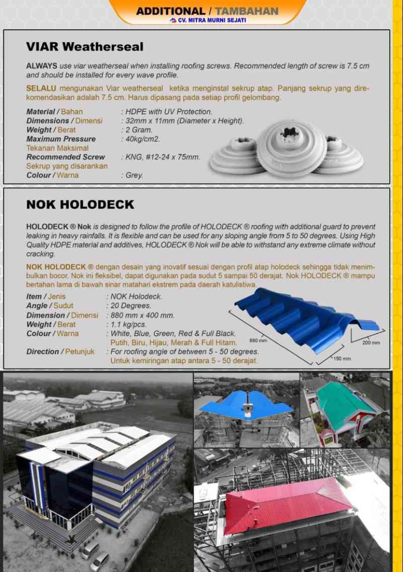 Jual Atap UPVC Gelombang Holodeck Hitam 4 meter di Seller Mitra Murni ...