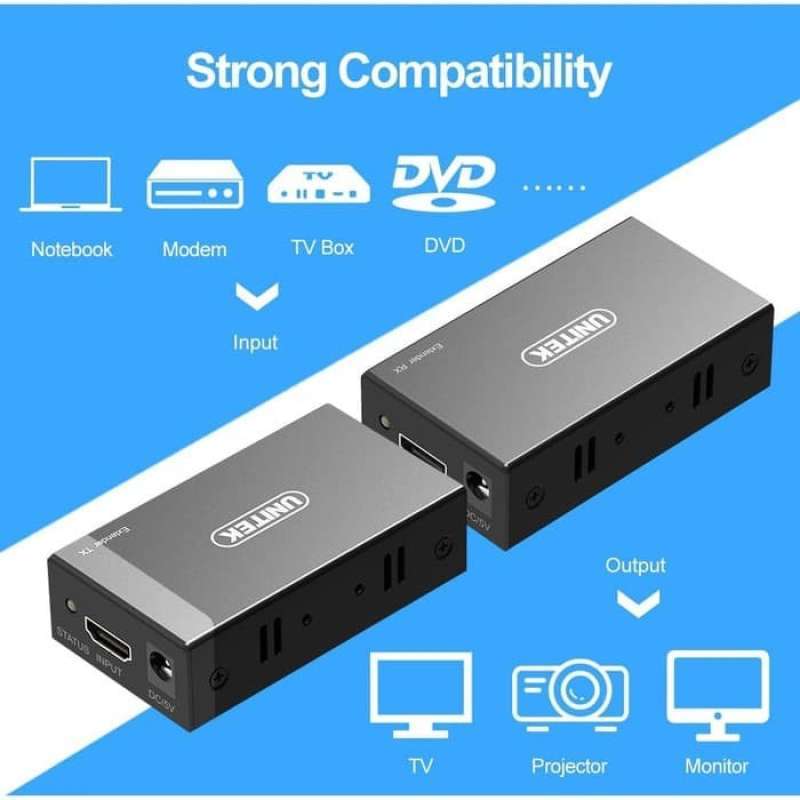 Promo Unitek V100A HDMI Extender Over Ethernet 60M Diskon 23% di Seller ...