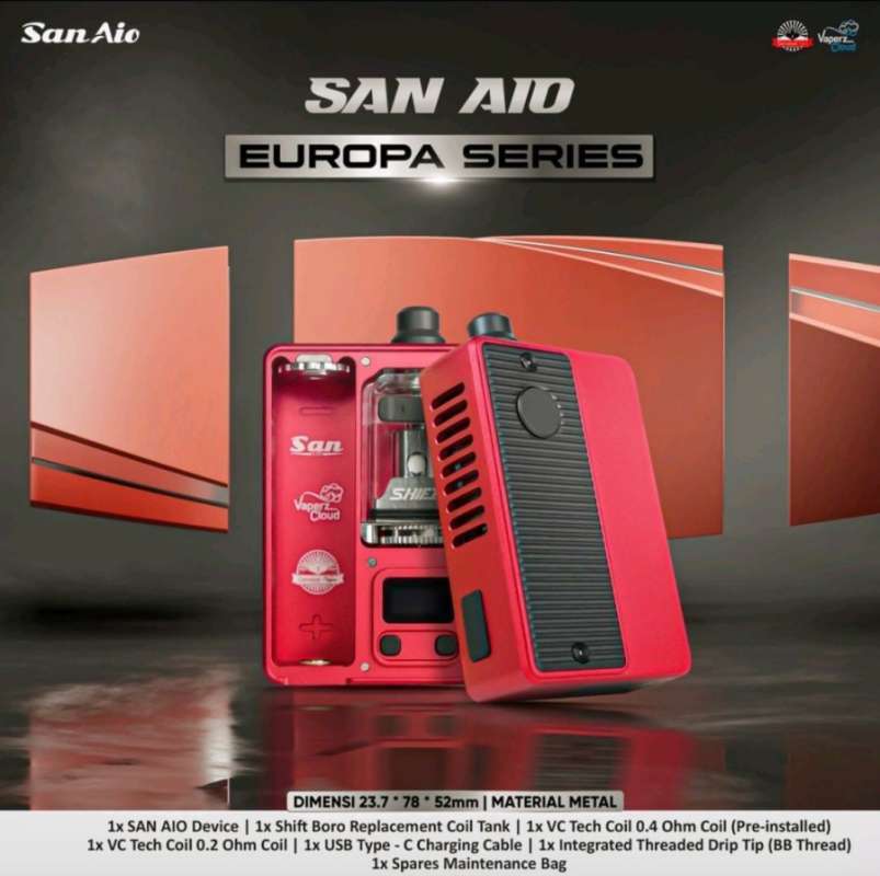 Jual San Aio 80W Europa Series AIO Boro Kit Device by VaperzCloud x ...