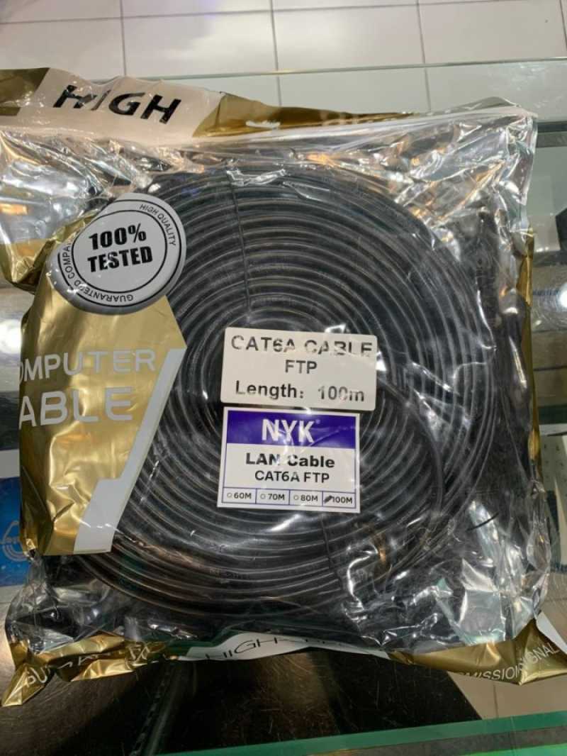 Promo NYK Kabel Lan FTP Cat6A 100m Outdoor - Ethernet Cable 100 Meter ...