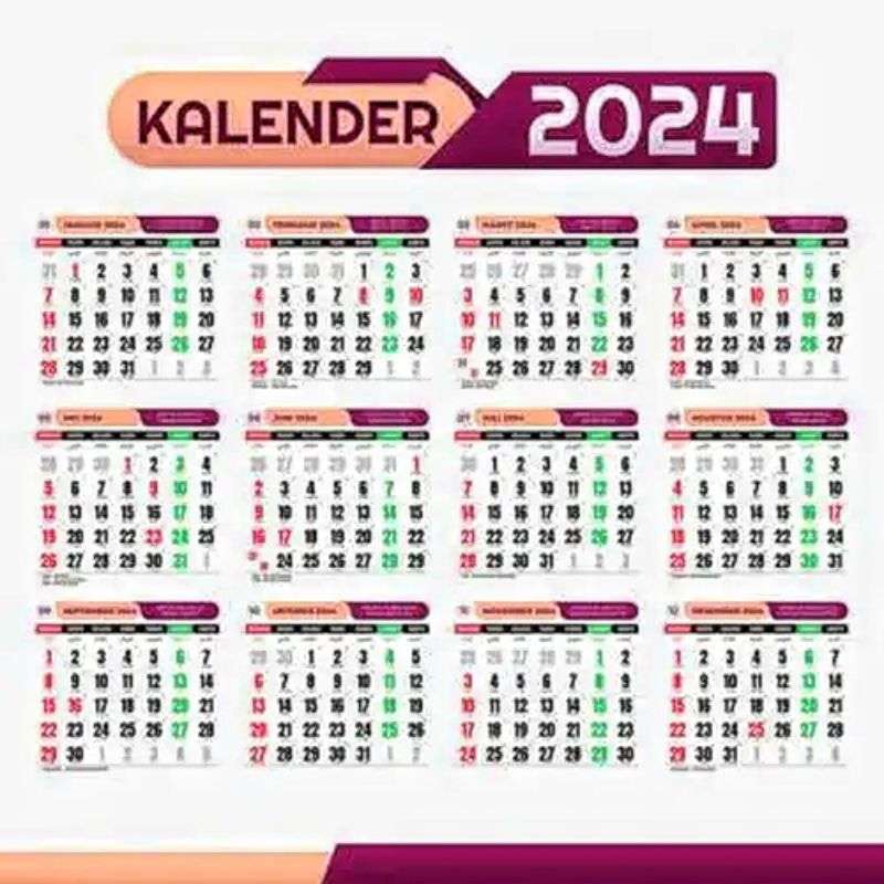Jual Kalender Lengkap Bulan Januari Sampai Desember 2024 Di Seller ...