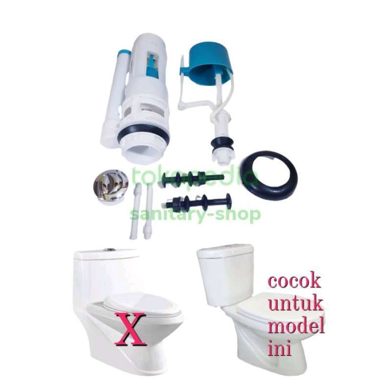 Promo spare part closet duduk alat tangki closet tangki 2 flush Diskon ...
