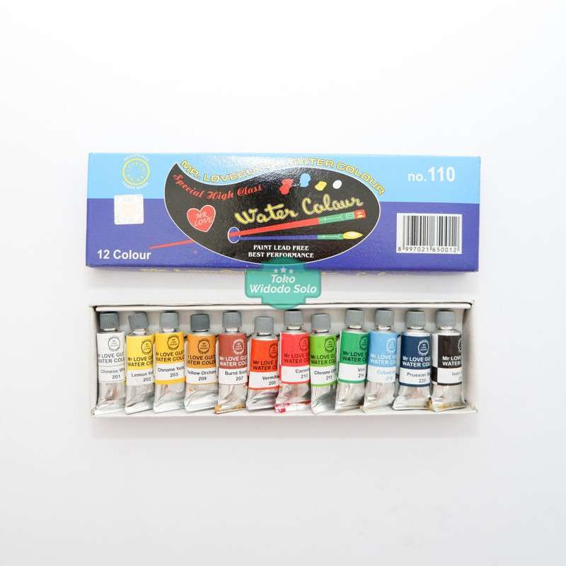 Jual Cat Air Lukis Kecil 12 Warna Polar Guitar Water Color 110 Paint ...