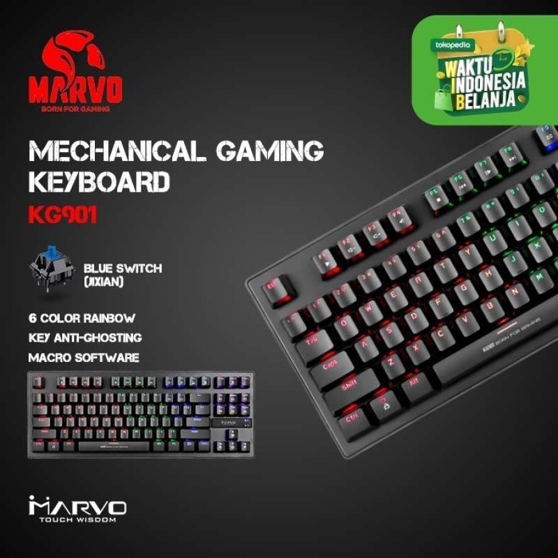Promo Marvo Scorpion KG901 RGB - 87 Keys Mechanical Gaming Keyboard ...