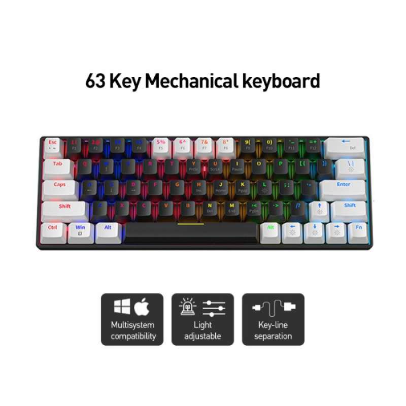 Promo Keyboard Mechanical Gaming Hotswap RGB Gaming Keyboard 61 Key ...