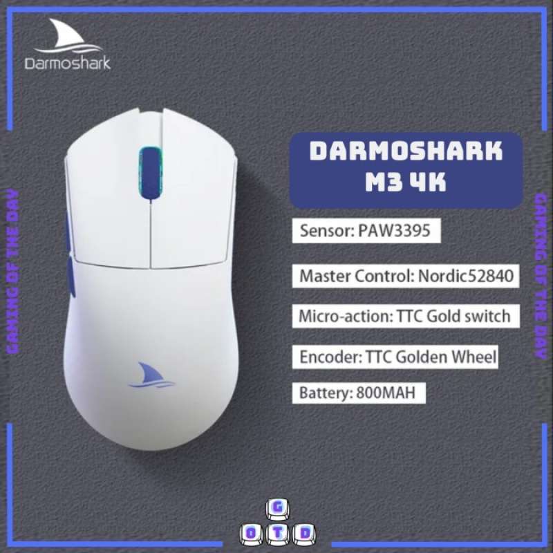 Promo DARMOSHARK M3 4K Mouse Gaming 3-Modes Wireless 4K/Bluetooth/Type ...