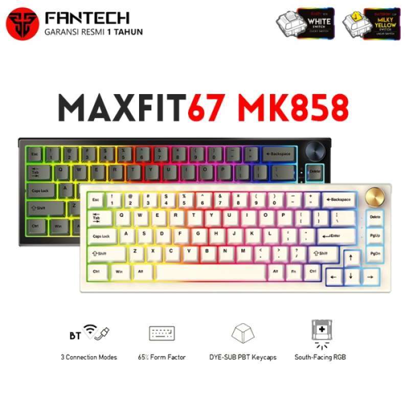 Promo Fantech MAXFIT67 Wireless Hotswapable Mechanical Keyboard Gaming ...