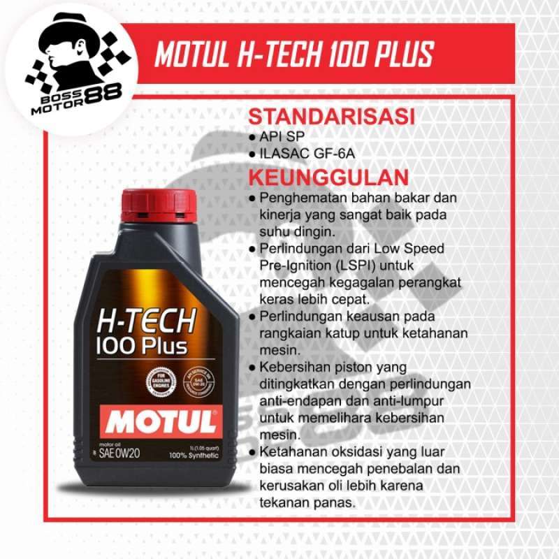 Promo Motul Oli Mesin Mobil H Tech 100 Plus 0W20 4L Bensin Full ...