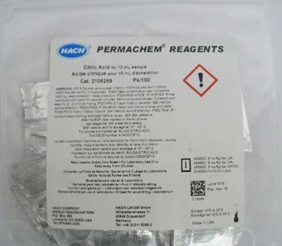 Promo HACH 2106269, Citric Acid Reagent for Silica, 10 mL, pk/100 ...