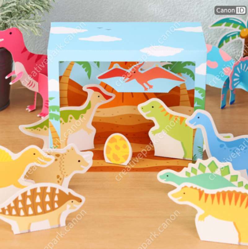 Promo Dinosaurus Diy Papercraft Mainan Kerajinan Anak Miniatur Diorama ...