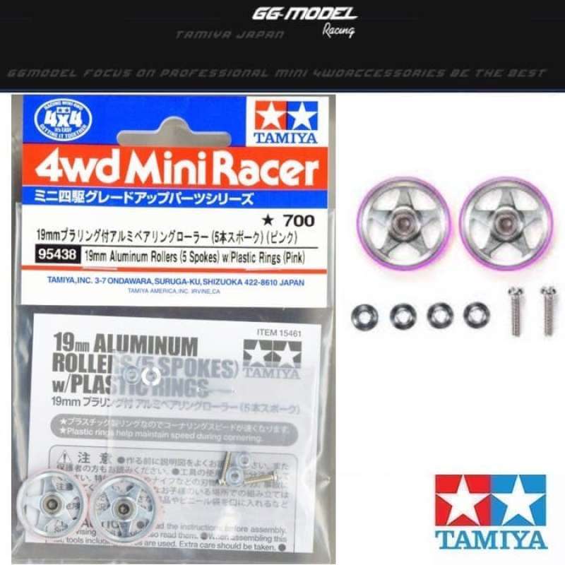 Promo TAMIYA 95438 19MM ALUMINUM ROLLERS (5 SPOKES) W/PLASTIC RINGS ...