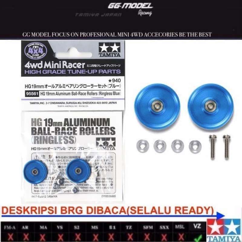 Promo TAMIYA 95561 HG 19MM BALL RACE ROLLERS RINGLESS BLUE Diskon 23% ...