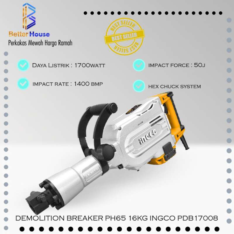 Promo Mesin Bobok Beton Jack Hammer Demolition Breaker 16kg Ingco ...