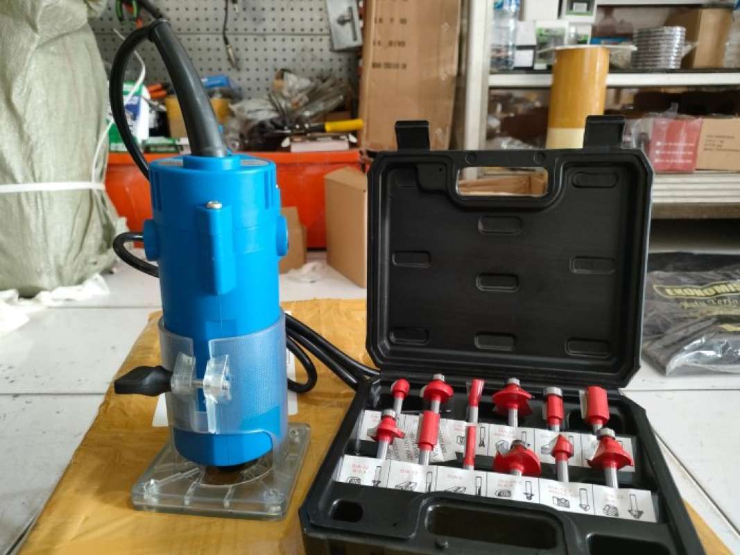 Promo Mesin Profil Router Trimmer Kayu Ukir 6mm Dan Ryu Mata Profil Set ...
