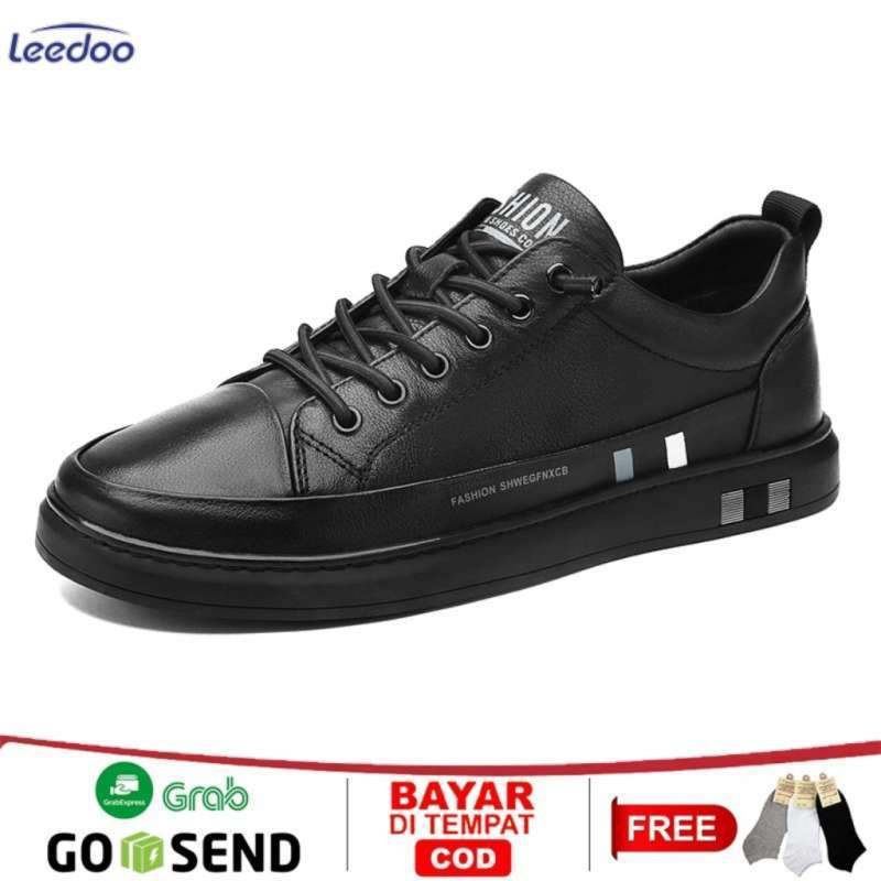 Jual Sepatu Sneakers Pria Sepatu Kulit Pria Casual Shoe Hitam Kerja ...