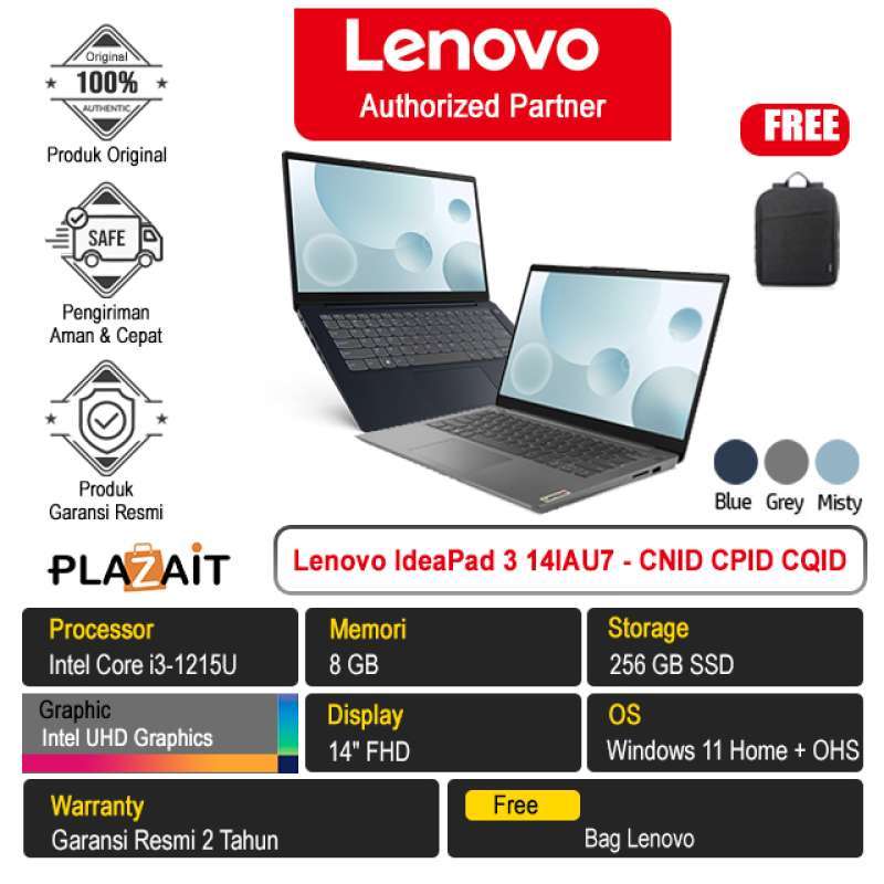 Promo Laptop Lenovo Ideapad 3 14iau7 - Cnid Cpid Cqid /intel Core I3 ...