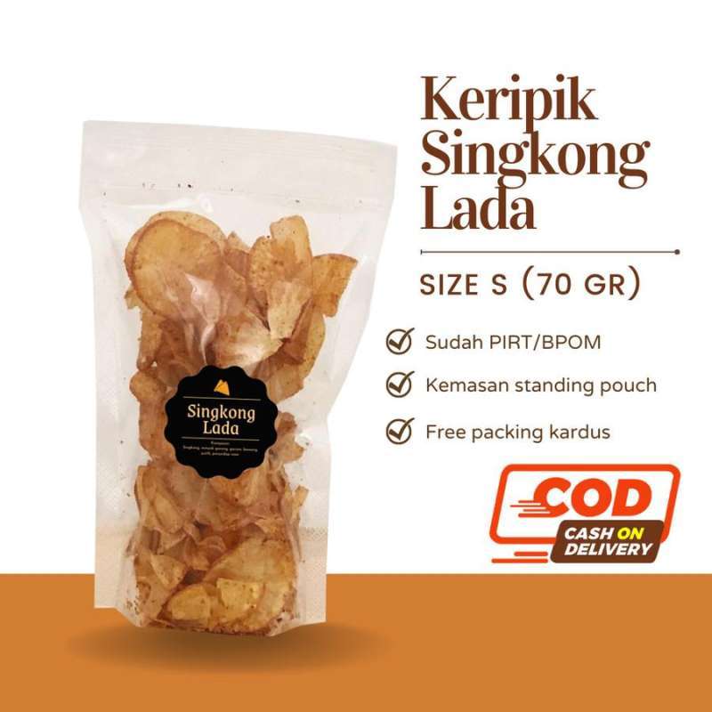 Jual Snack Cemilan Keripik Singkong Lada Size L 320gr Enak Gurih Pedas ...