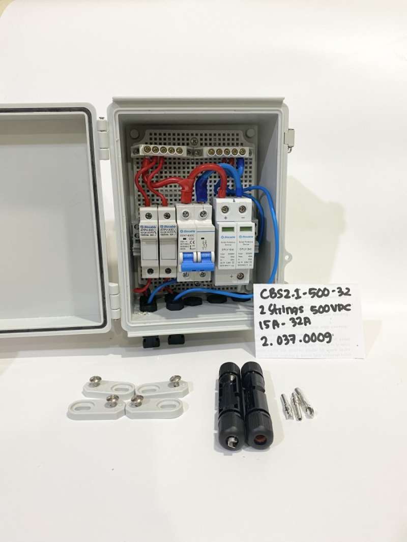 Promo Slocable Pv Combiner Box 2 Strings 500vdc 15a Fuse Surge ...