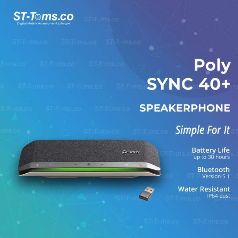 Promo POLY SYNC 40+ SMART SPEAKERPHONE MS TEAMS, BT600 BLUETOOTH ADAPTER - XIONSTORE - UC ...