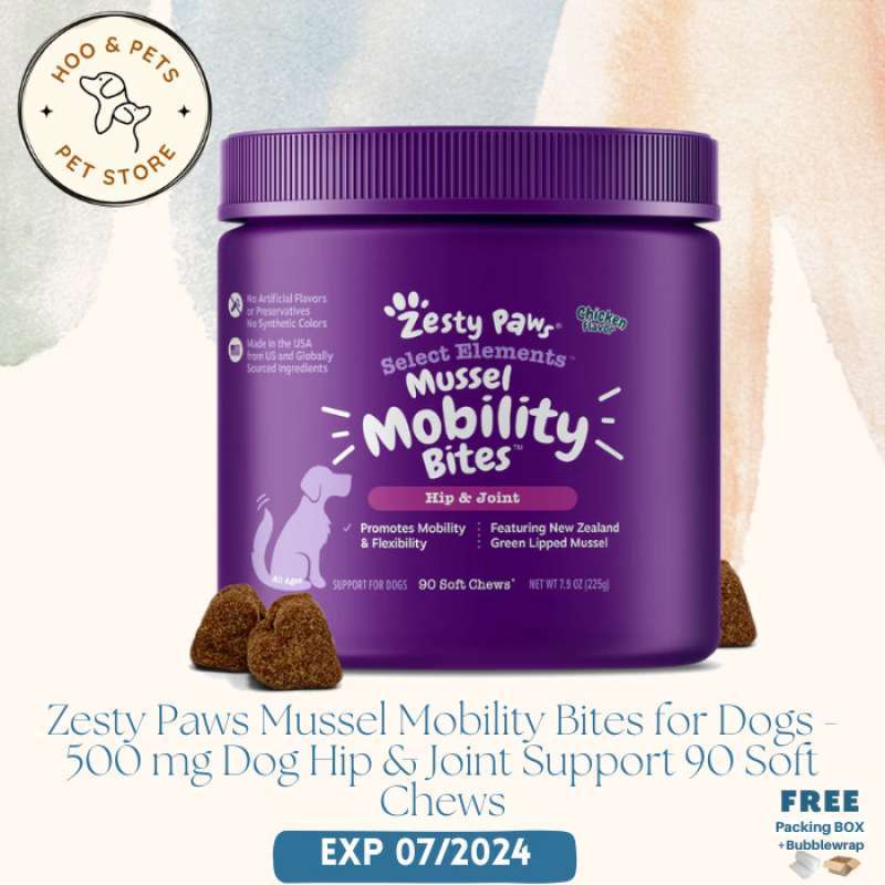 Promo Zesty Paws Mussel Mobility Bites for Dogs Hip Joint 90 Chews ...