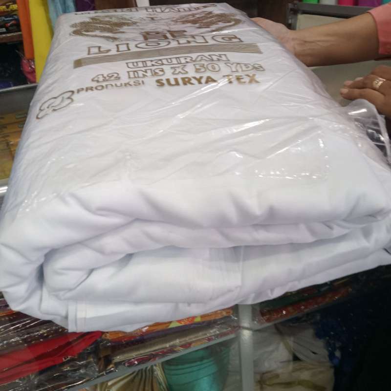Jual Kain Mori Kain Putih Liong Harga Per Meter Lebar 105cm Kain Kafan ...