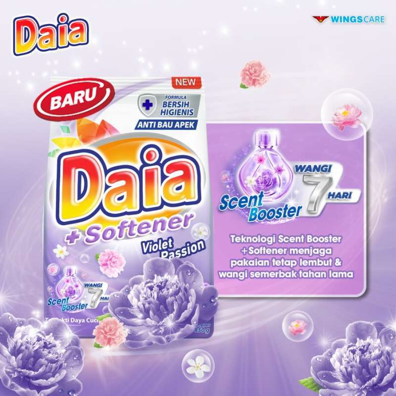 Promo Daia Deterjen Bubuk + Softener Wangi Violet Kemasan Jumbo 4 Kg ...