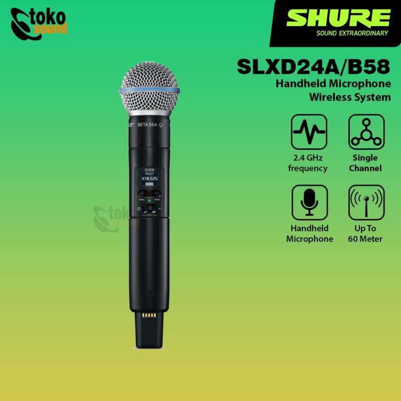 Jual Shure SLXD24/B58 Digital Wireless Handheld Microphone System Original di Seller Tokosound ...