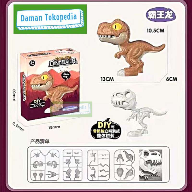 Promo DINOSAURUS DIY BONGKAR PASANG DINO INDORAPTOR T REX MOSASAURUS ...