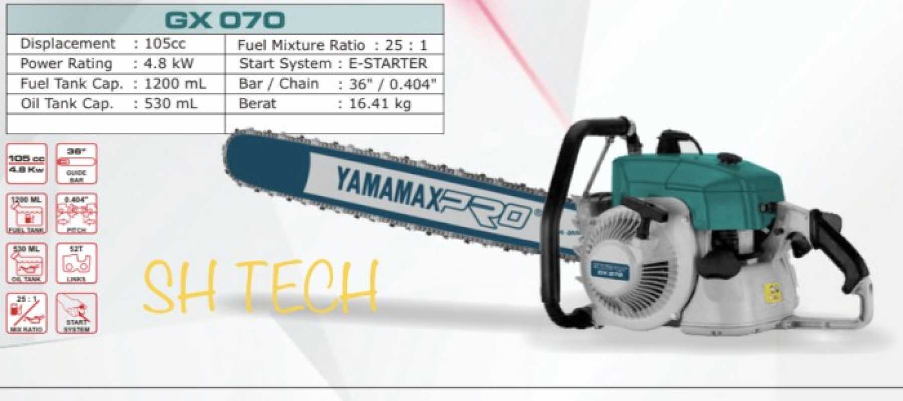 Promo CHAIN SAW YAMAMAX PRO 36 INCH 90 CM GX 070 CHAINSAW SENSO Diskon ...