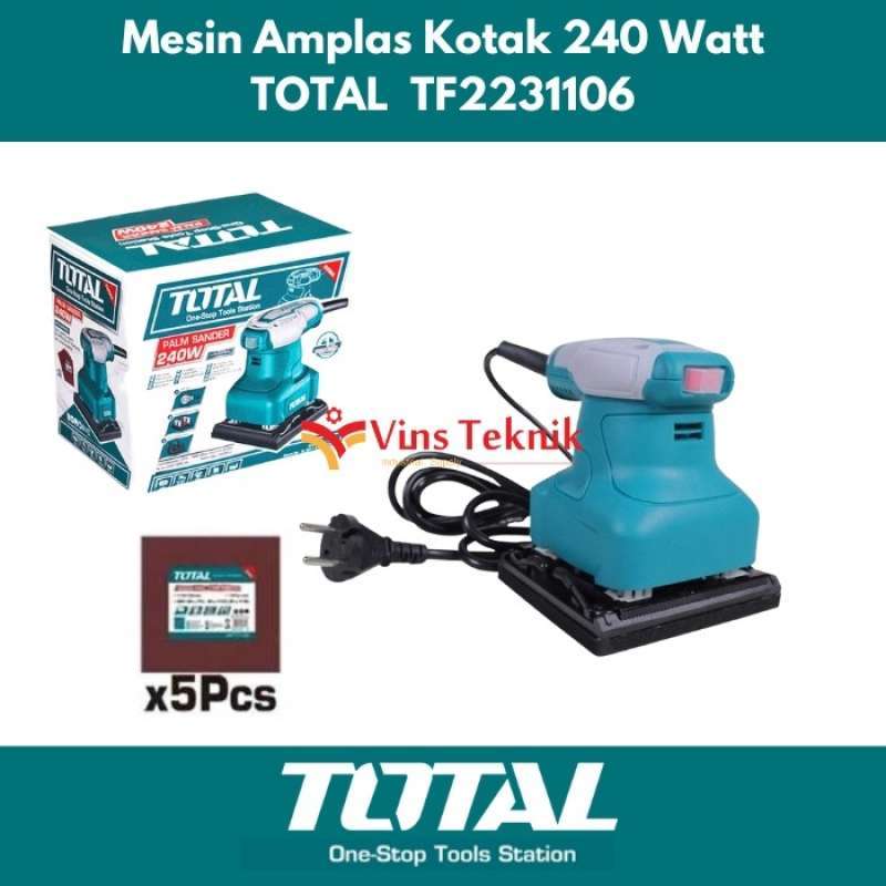 Promo Palm Sander TOTAL TF2231106 Mesin Amplas Kotak 240 WATT Diskon 23 ...