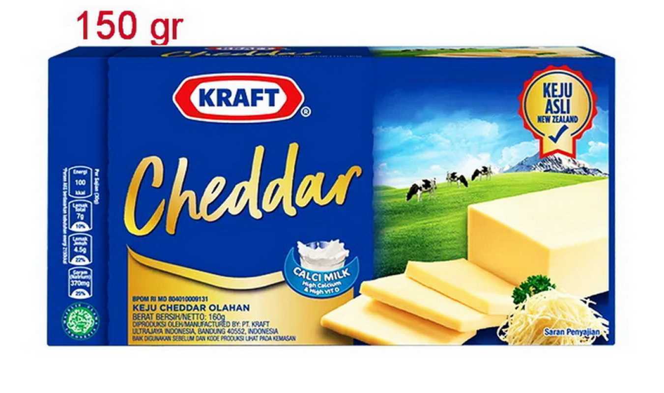Jual Kraft Keju Cheddar 150 GR/ Keju cheddar kraft/keju halal di Seller ...