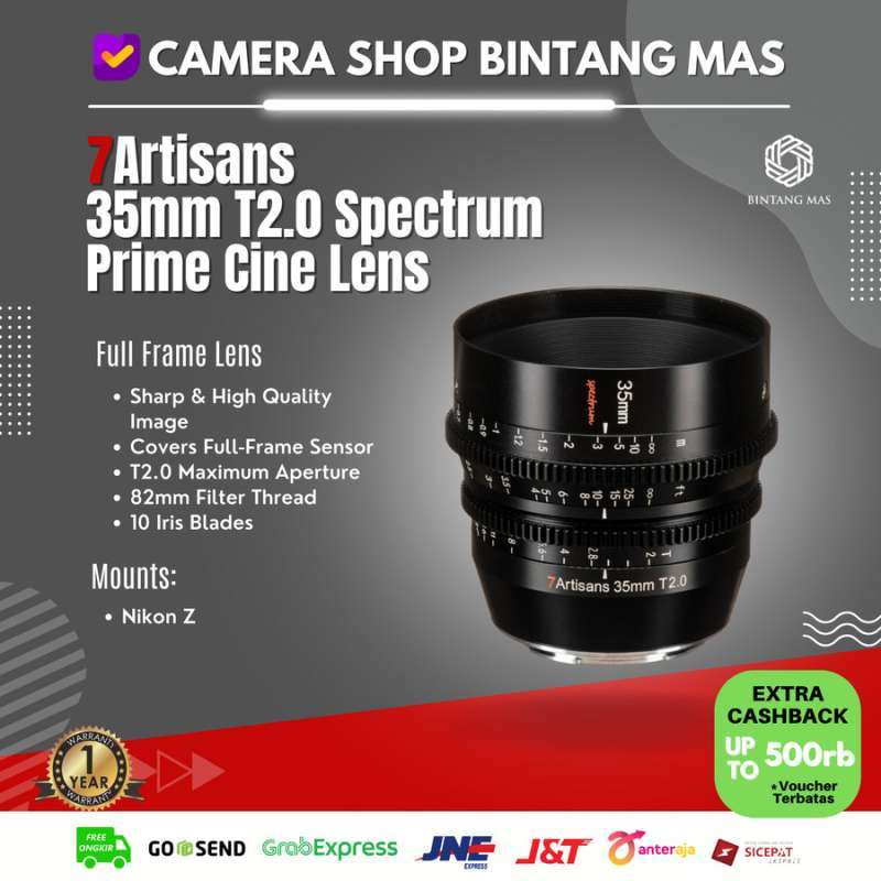 Jual 7artisans 35mm T2.0 Spectrum Prime Cine Lens Full Frame Sensor di Seller 7Artisans Lens ...