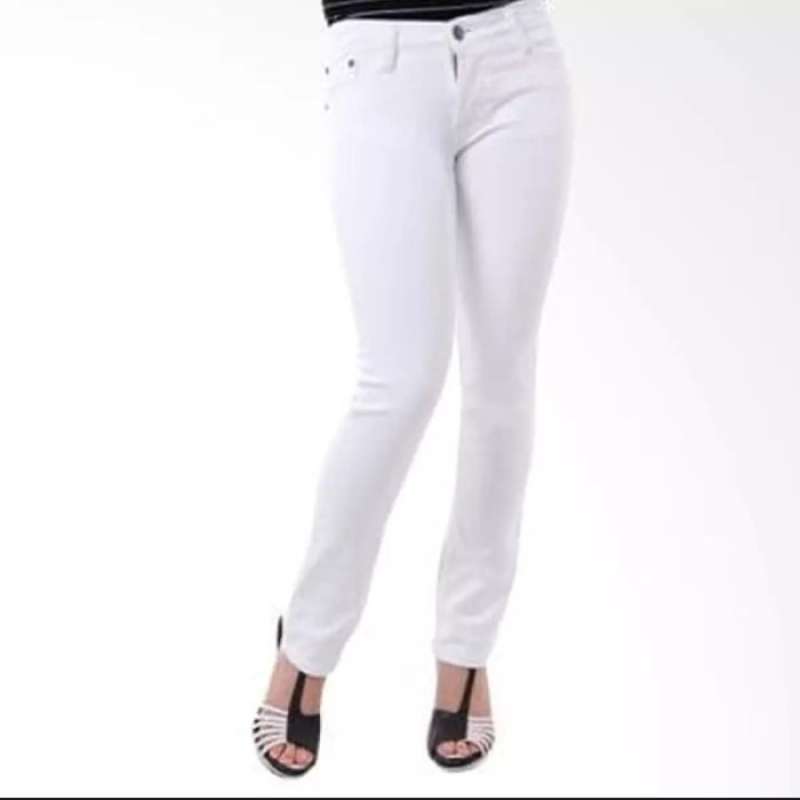 Jual Celana Panjang Jeans Wanita Skiny Basic Warna Putih Terlaris 2022 ...