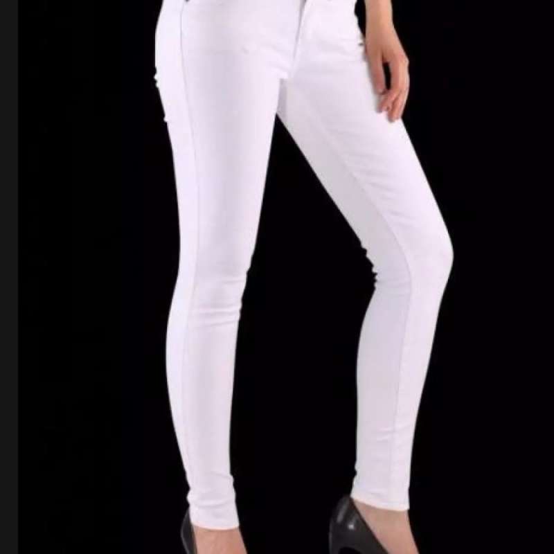 Promo CELANA PANJANG JEANS WANITA SKINY BASIC WARNA PUTIH TERLARIS 2022 ...