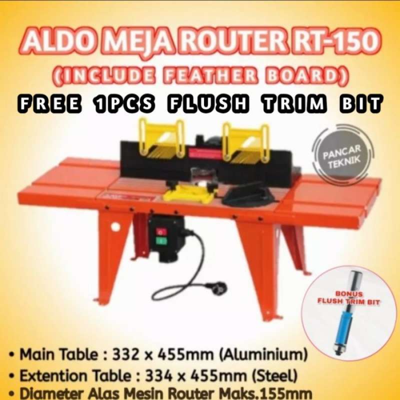 Promo Router Table Meja untuk router profil + set Feather board ALDO RT150 Diskon 23% di Seller ...