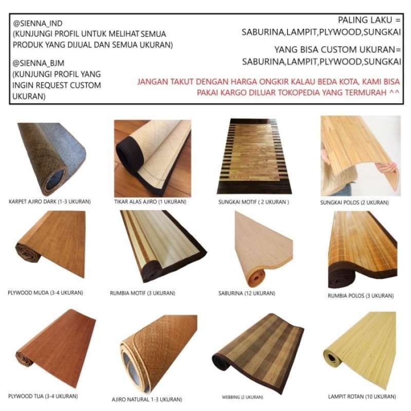 Jual 140x200 Karpet Kayu Sungkai Polos,wood Carpet,lampit Kayu Lipat ...