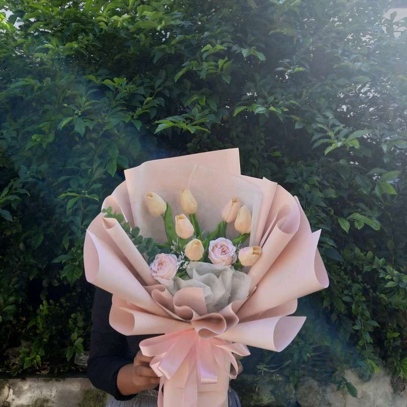 Jual Tulip Bouquet Impor / Buket Bunga Artificial / Graduation Bouquet ...